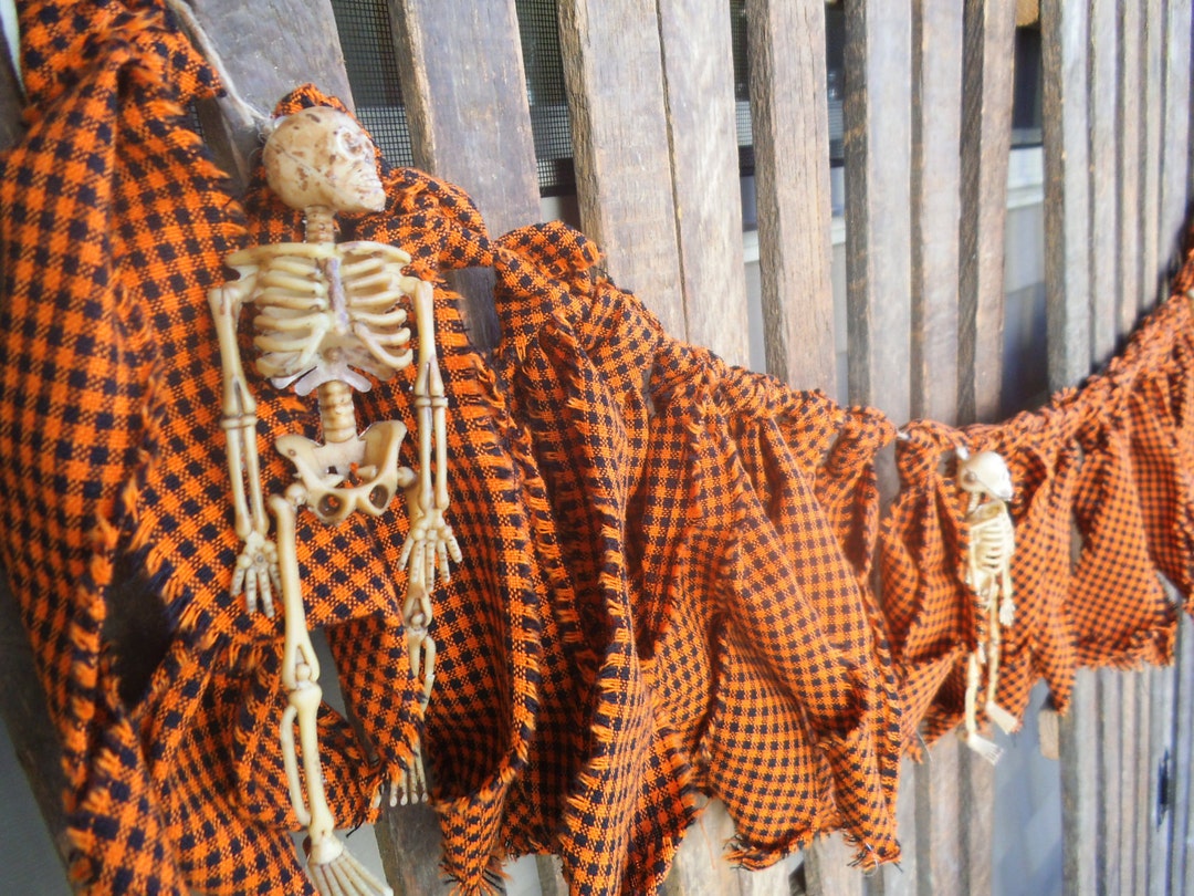 Halloween Banner Skeleton Bones Rustic Halloween Banner - Etsy
