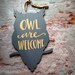 Owl Are Welcome Hanging Sign Wreath Accent Grey Owl Shaped - Etsy