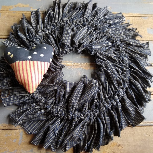 Patriotic Rag Wreath - Etsy