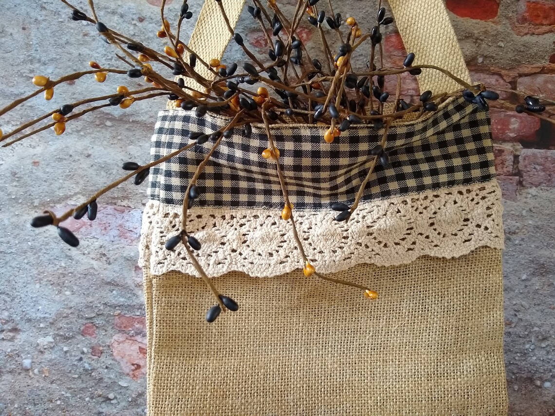 Burlap Granny Sack Farmhouse Door Hanger Rustic Wall - Etsy