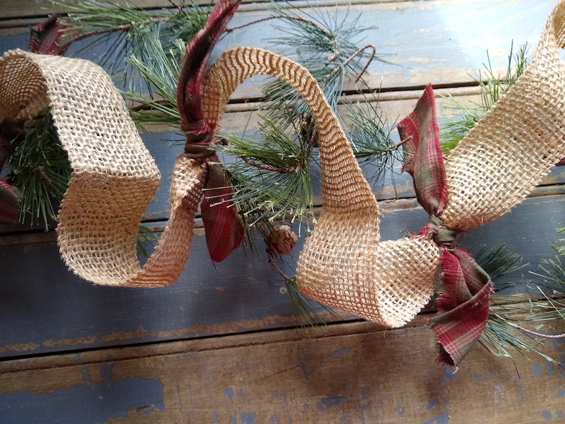 Burlap Christmas Garland Christmas Tree Garland Christmas - Etsy