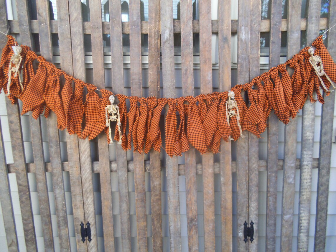Halloween Banner Skeleton Bones Rustic Halloween Banner - Etsy