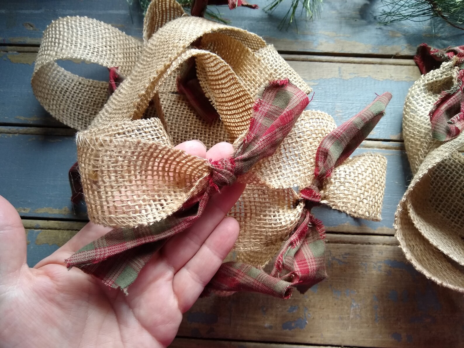 Burlap Christmas Garland Christmas Tree Garland Christmas - Etsy
