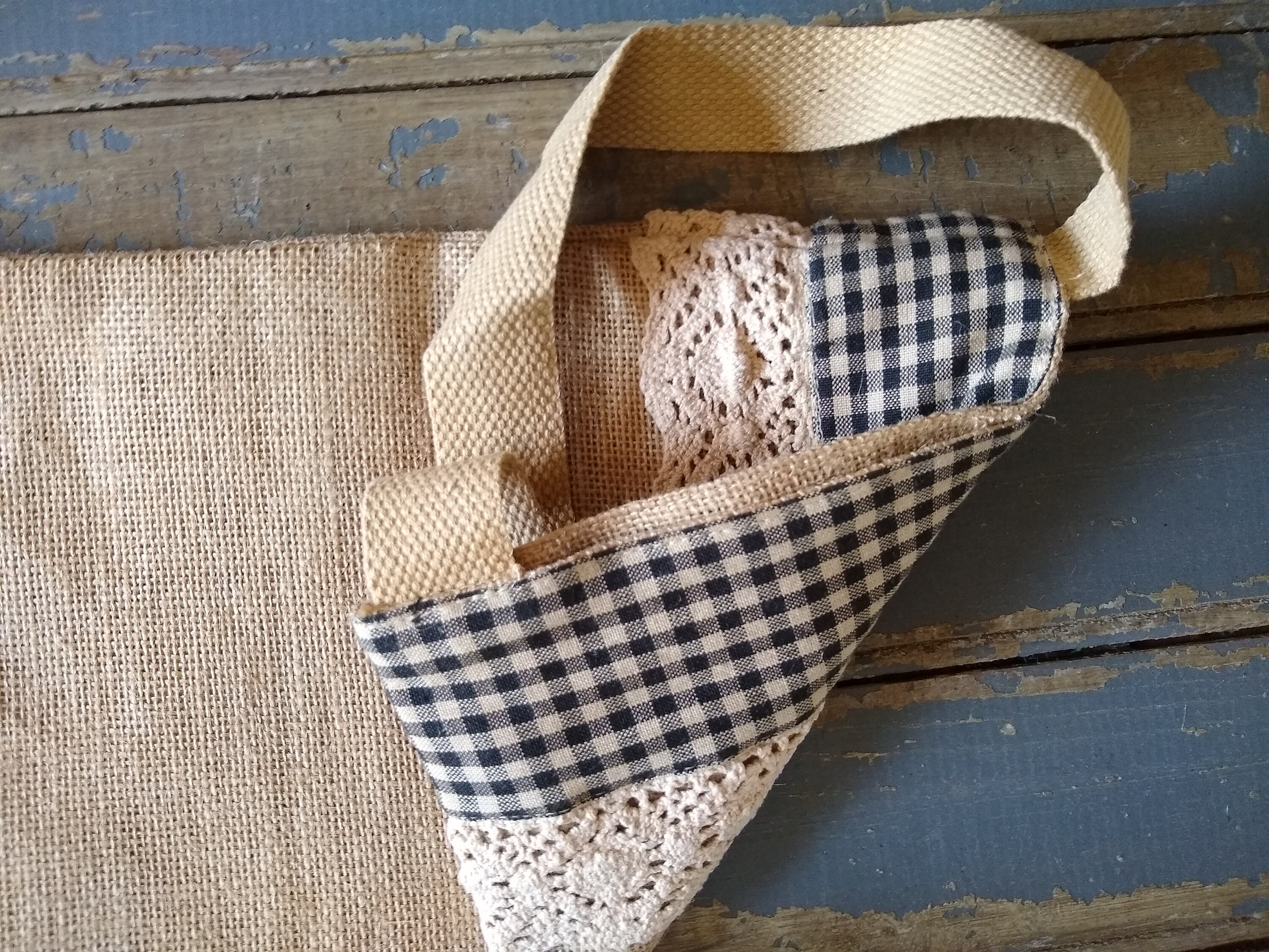 Burlap Granny Sack Farmhouse Door Hanger Rustic Wall | Etsy