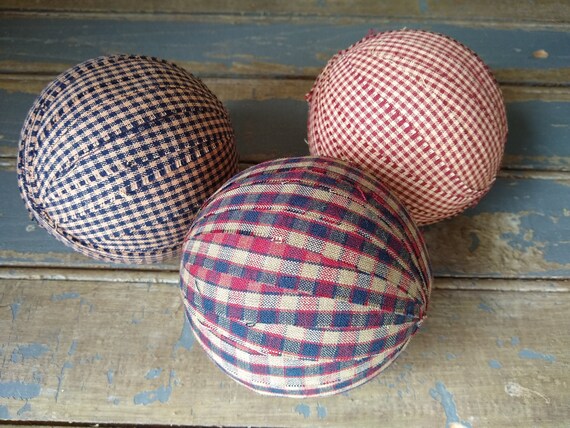 Americana Rag Balls Americana Bowl Filler Rag Ball Ornies - Etsy