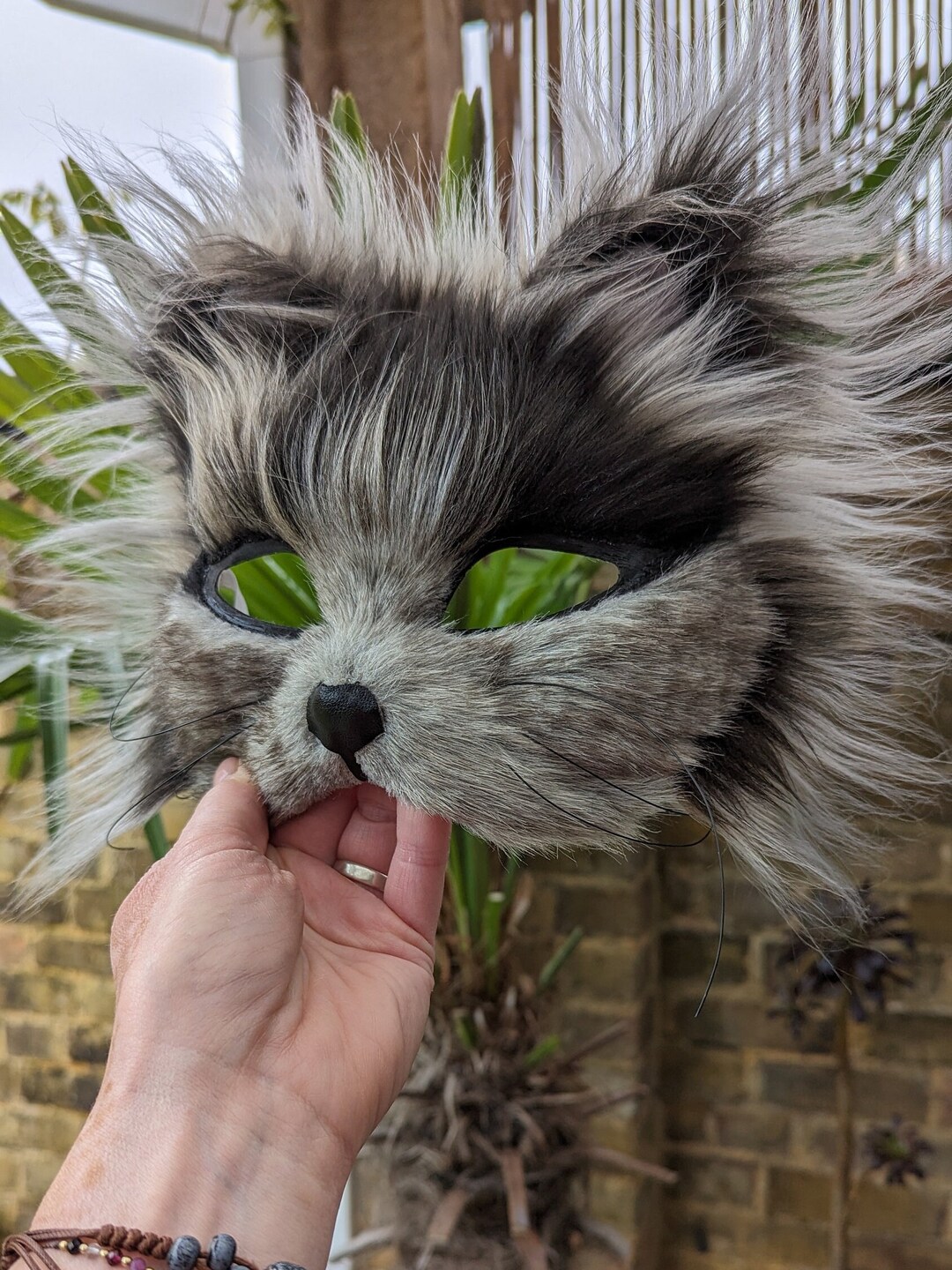 Handmade Unique Cat Mask White Black Grey Calico Therian - Etsy UK
