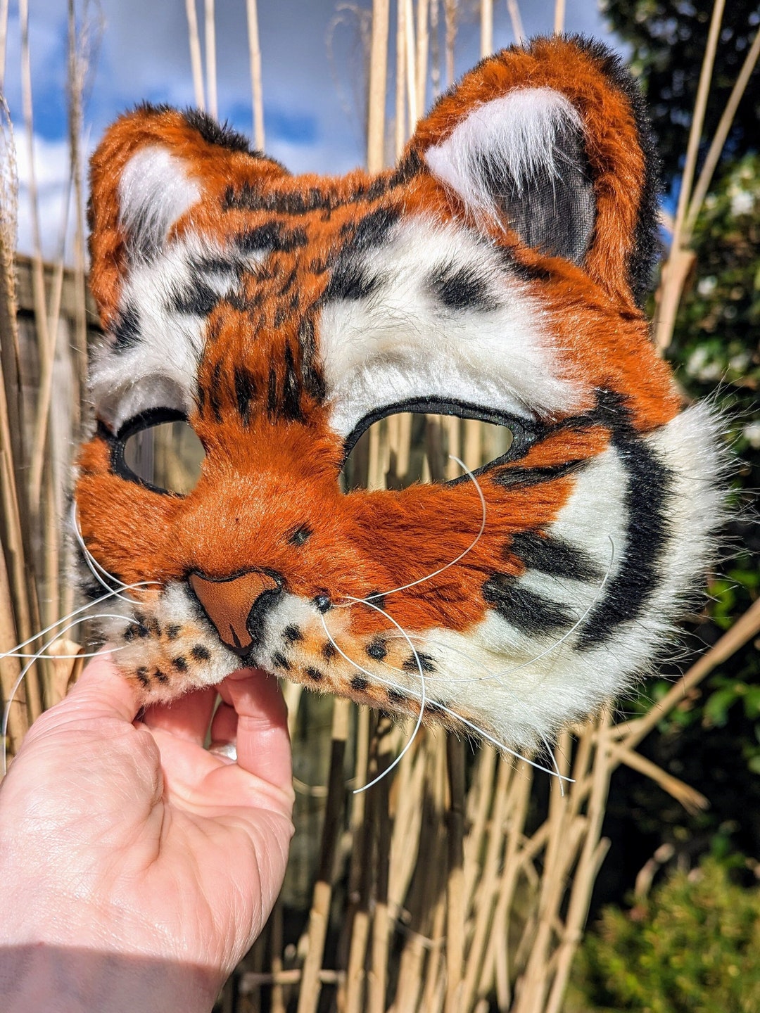 Handmade Unique Tiger Big Cat Mask Orange White Black Therian - Etsy