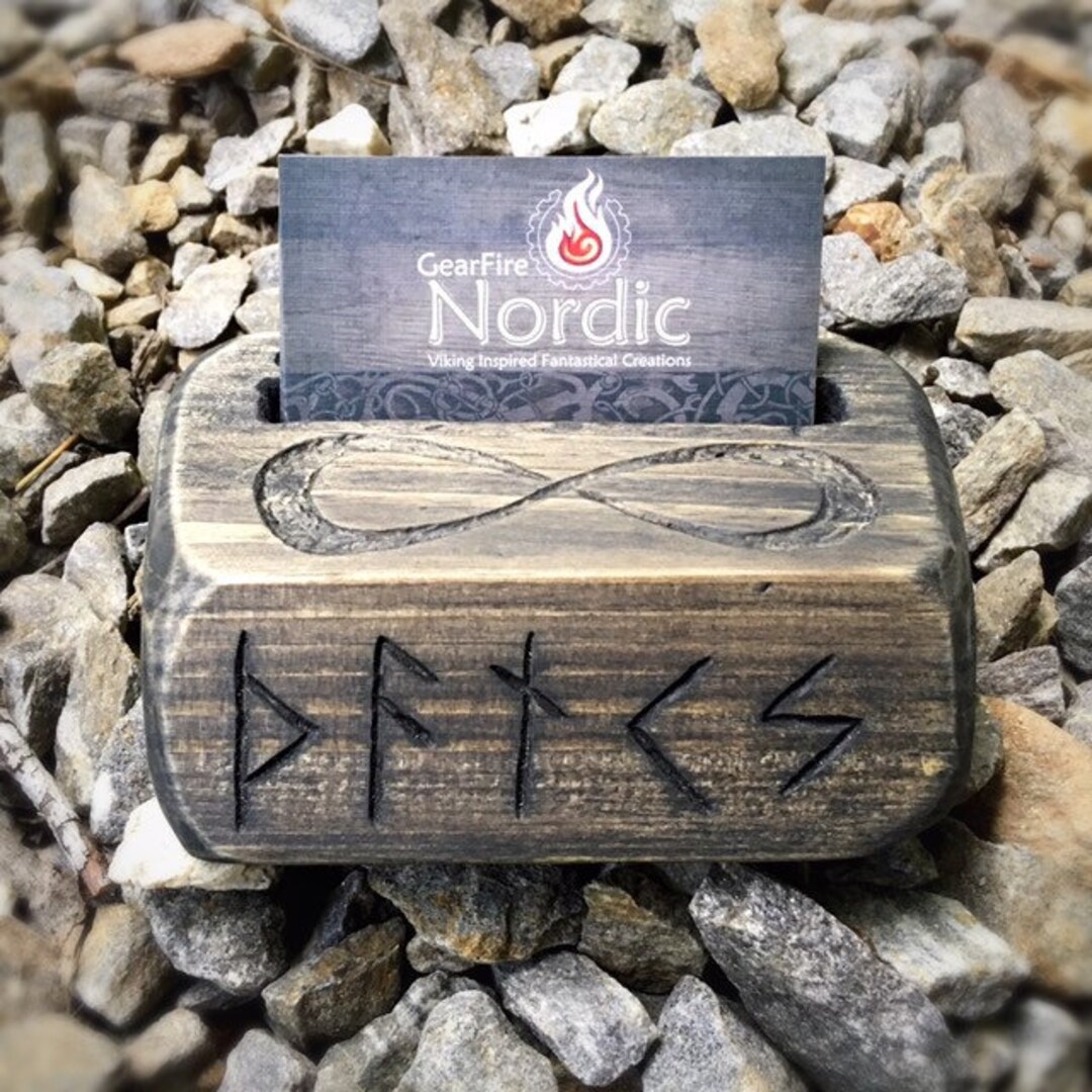 Norse Rune Viking Business Card Holder - Etsy