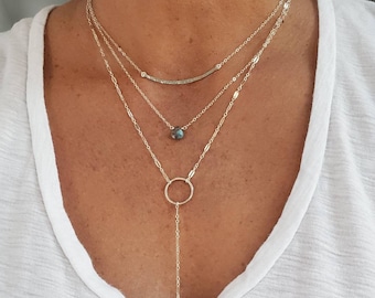 Double Necklace Set, Set of 2, Gold, Silver, Two Necklaces, Layering ...