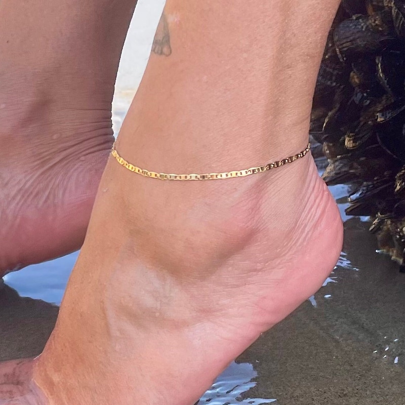 Gold Anchor Anklets - Etsy