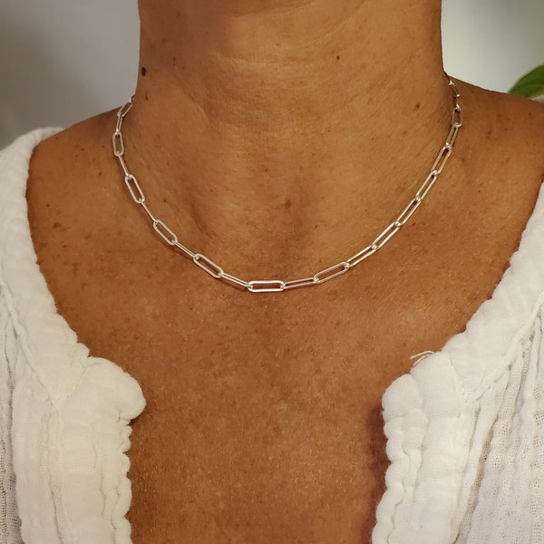 Silver Paper Clip Choker - Etsy