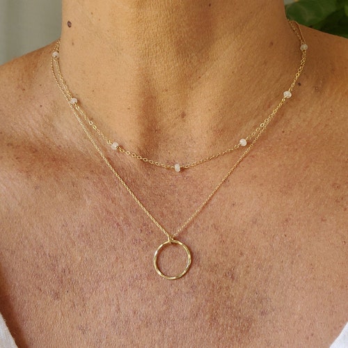 Double Necklace Set Set of 2 Gold Silver Two Necklaces - Etsy