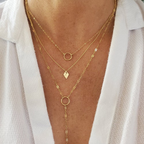 Delicate Layered Necklaces Set Gold Layering Necklaces - Etsy