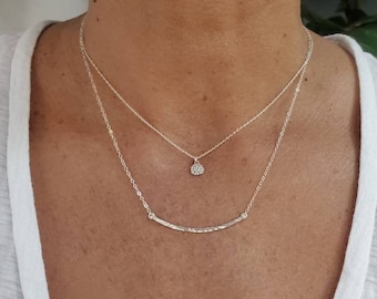 Double Necklace Set Set of 2 Gold Silver Two Necklaces | Etsy