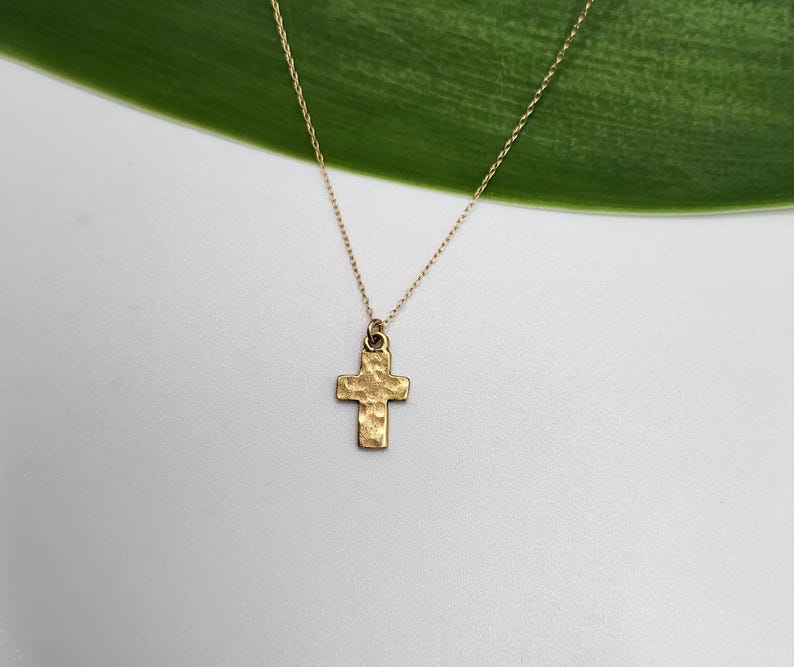Gold Cross Necklace, Antiqued Rustic Cross, Gold Cross, Pendant, Chunky ...