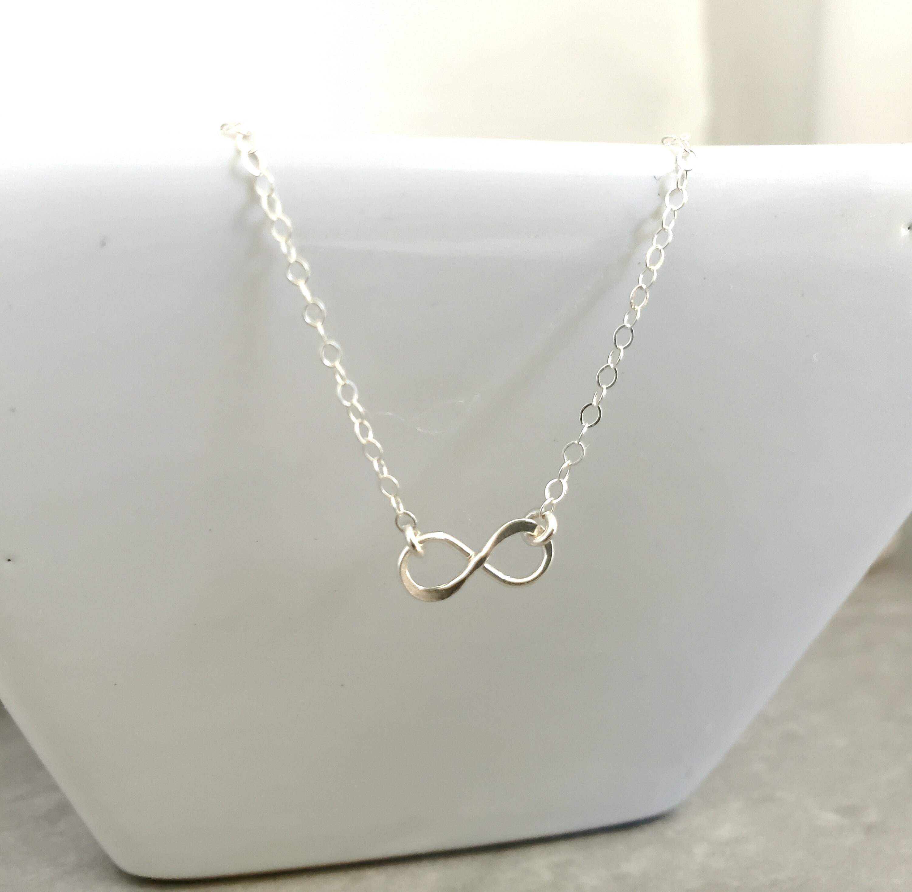 Tiny Infinity Necklace Sterling Silver Infinity Pendant - Etsy