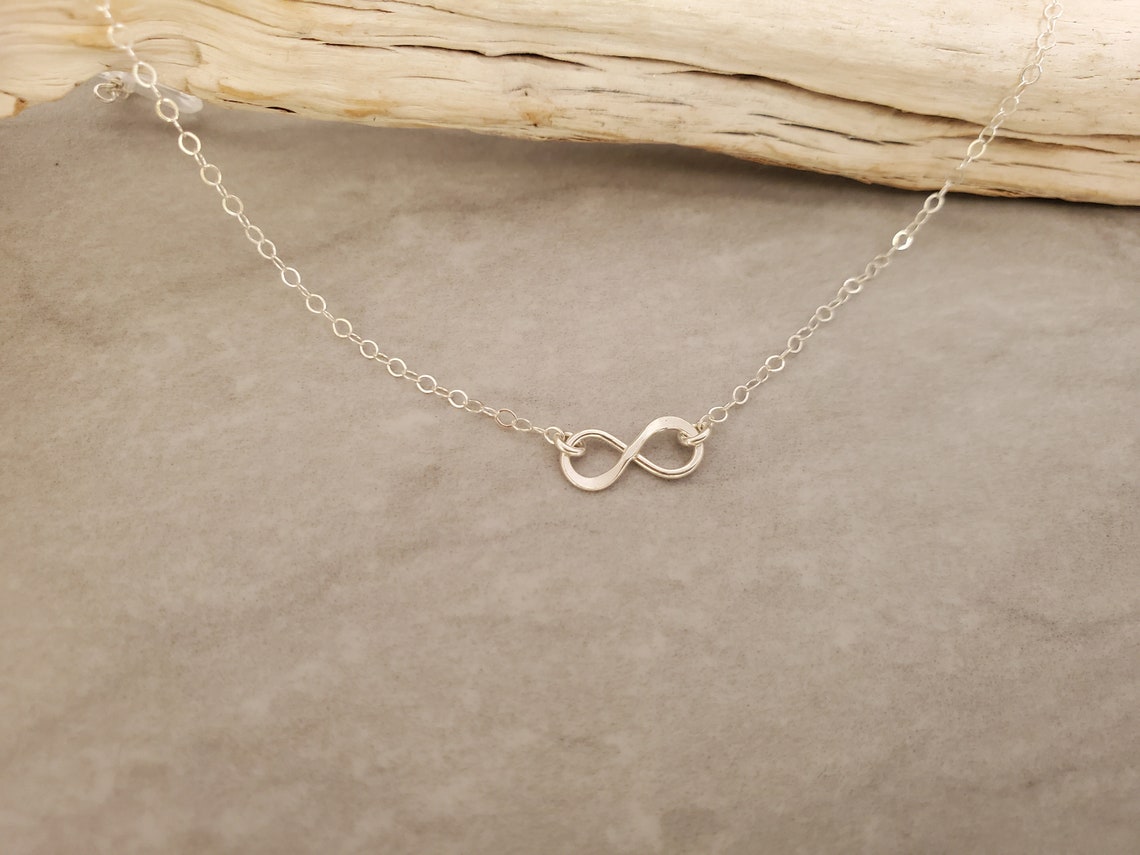 Tiny Infinity Necklace Sterling Silver Infinity Pendant - Etsy