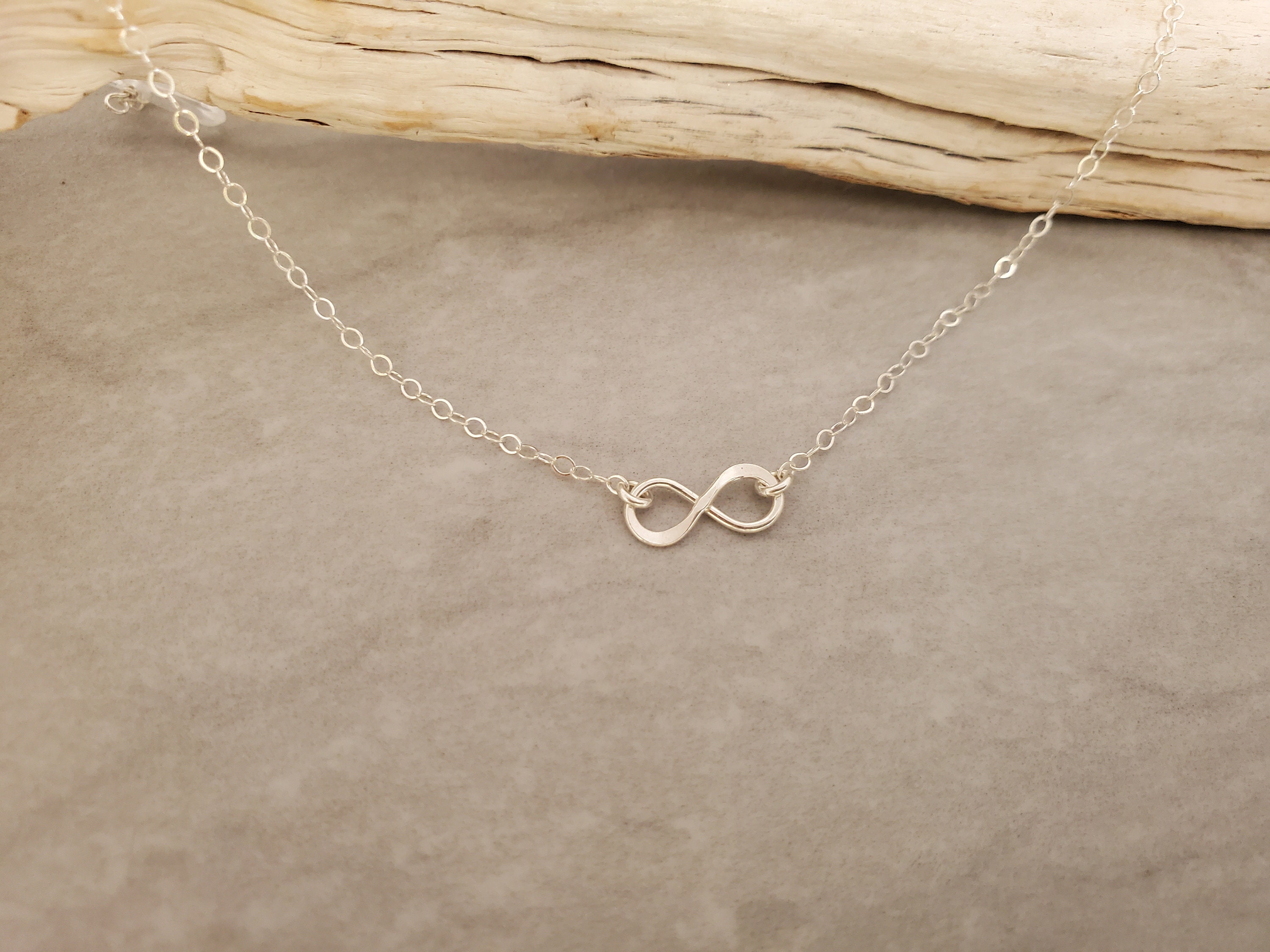 Tiny Infinity Necklace Sterling Silver Infinity Pendant - Etsy
