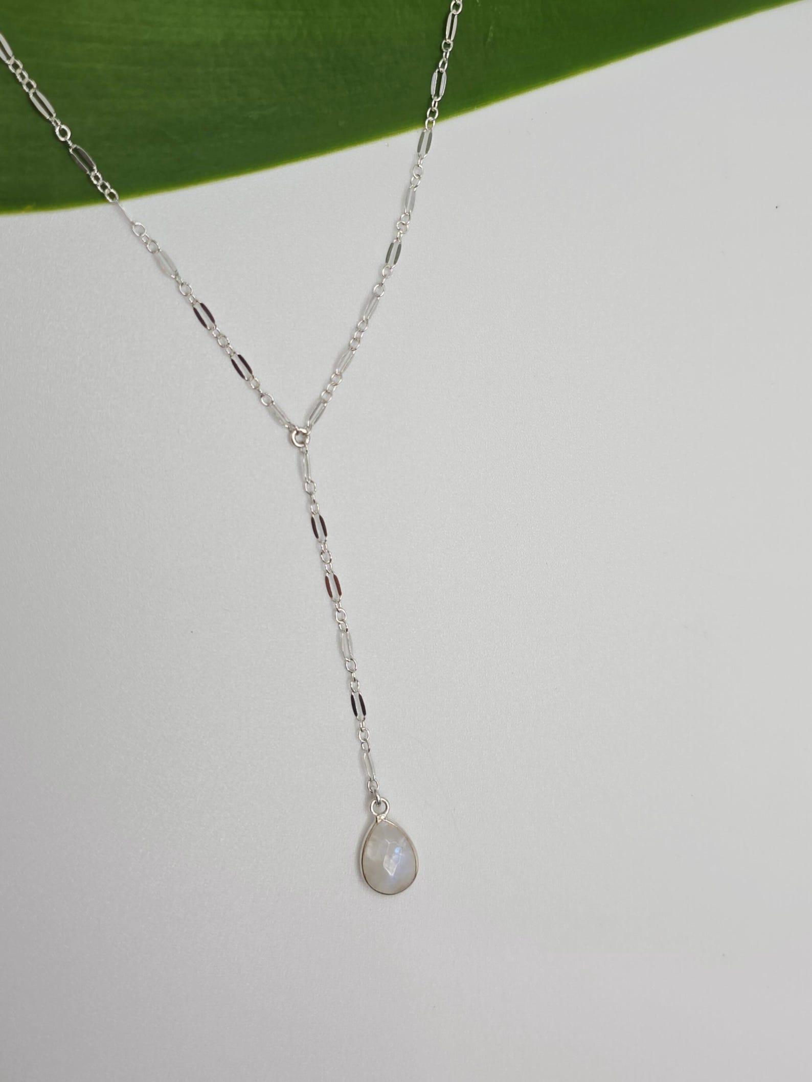 Sparkly Y Necklace With Gemstone, Sterling Silver, 14k Gold Fill, Bezel ...