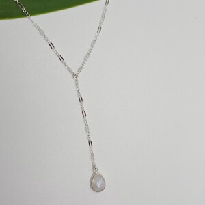 Sparkly Y Necklace With Gemstone, Sterling Silver, 14k Gold Fill, Bezel ...