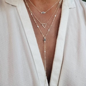 Layered Necklace Set, Labradorite, Set of 3, Gold, Silver, Three ...