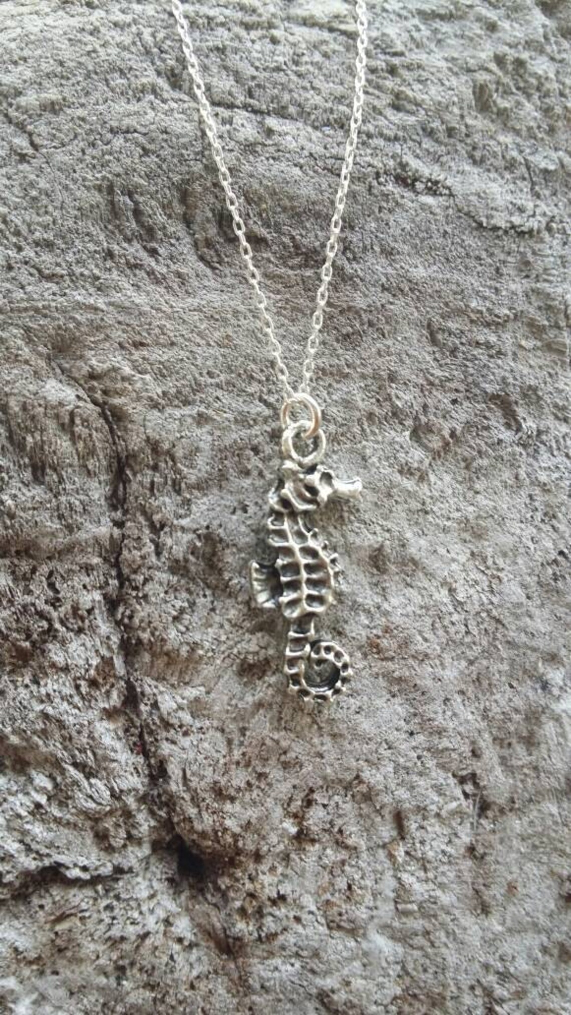 Small Seahorse Necklace, Silver Seahorse, Silver Necklace, Fish ...
