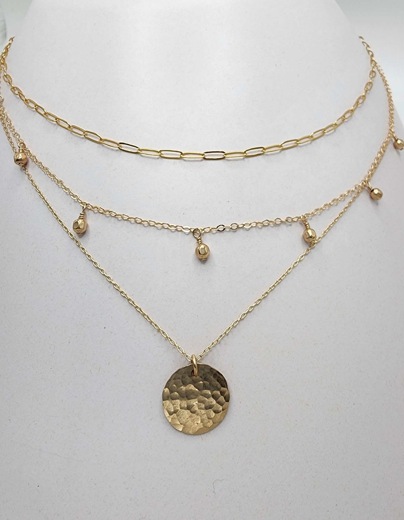Dainty Layered Necklace Set, Set of 3, Gold, Silver, Three Necklaces ...