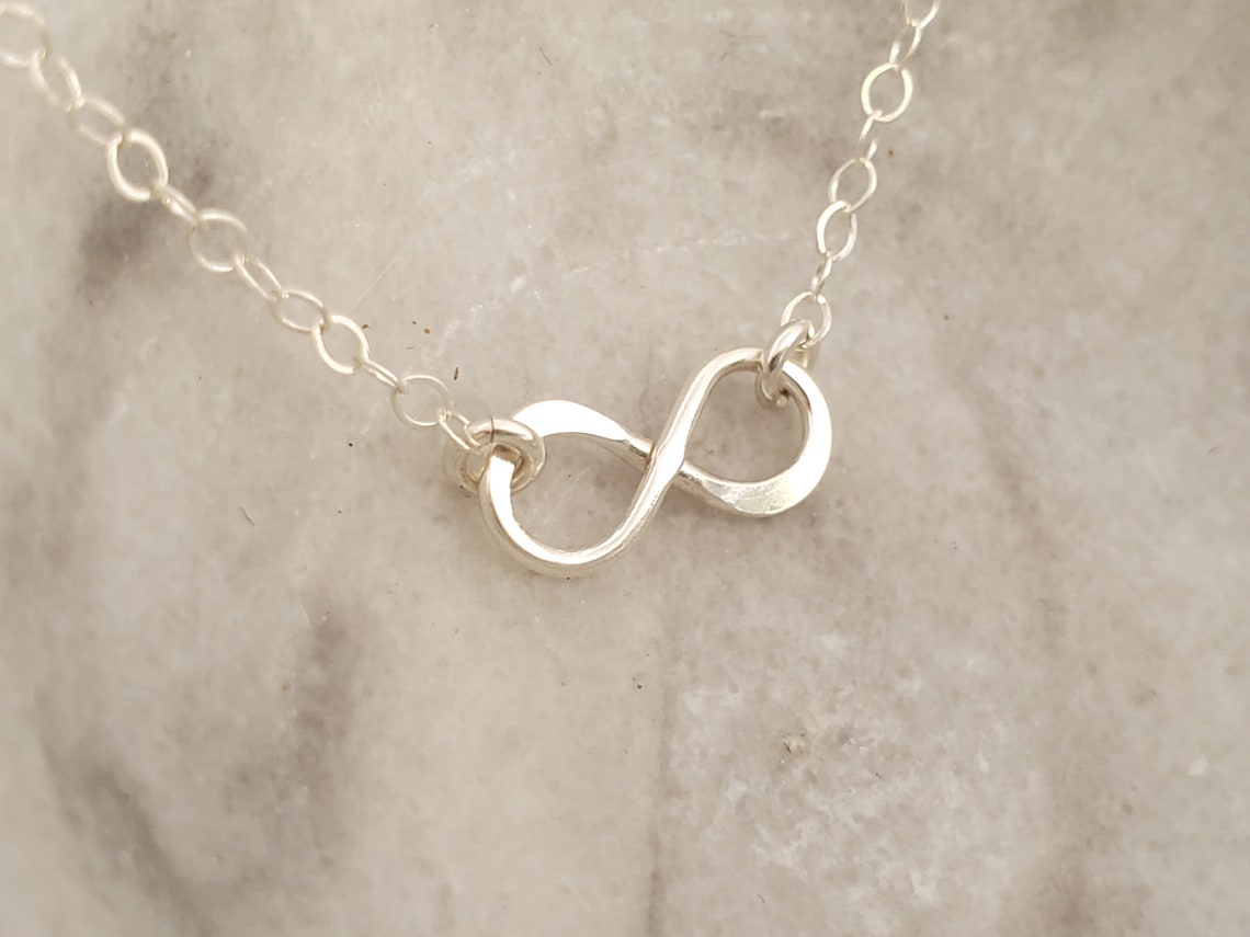 Tiny Infinity Necklace Sterling Silver Infinity Pendant - Etsy