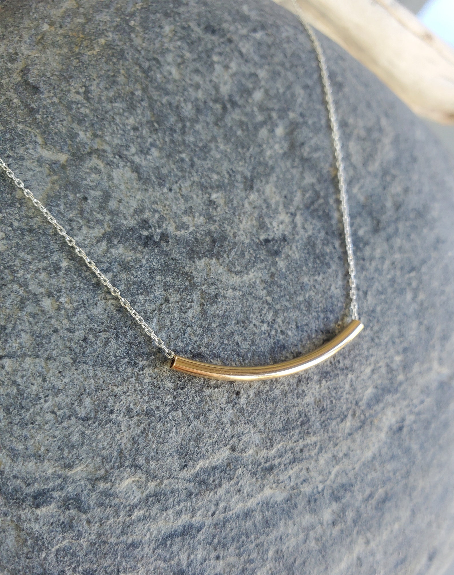 Tube Necklace 14k Gold Fill Sterling Silver Minimalist - Etsy