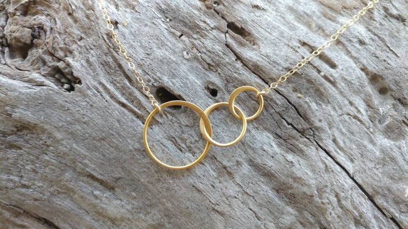 Infinity Circles Necklace Three Circles Gold Sterling - Etsy