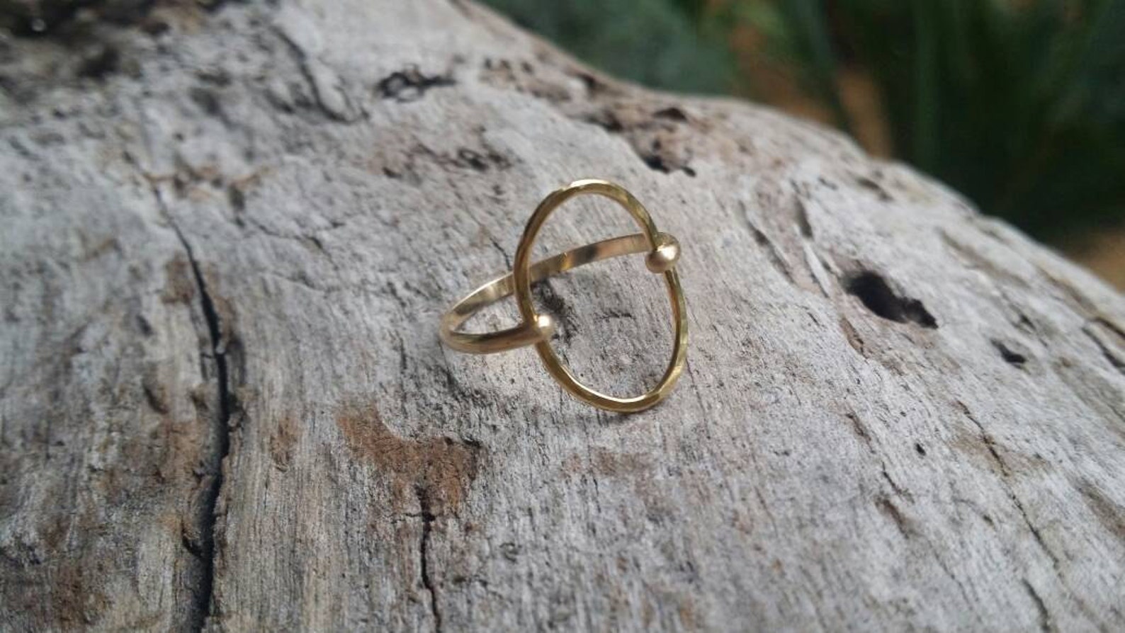 Dainty Ring Circle Ring Gold Ring Hammered Simple Tiny | Etsy