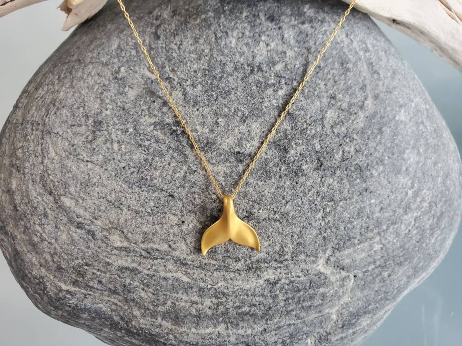 Gold Tail Necklace, Whale, Mermaid, Dolphin, Ocean, Gold Vermeil, Tail ...