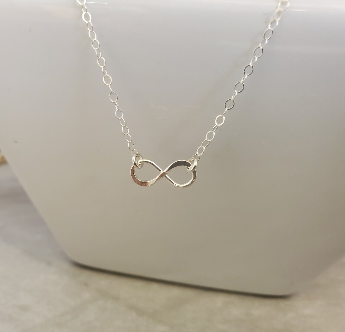 Tiny Infinity Necklace Sterling Silver Infinity Pendant - Etsy