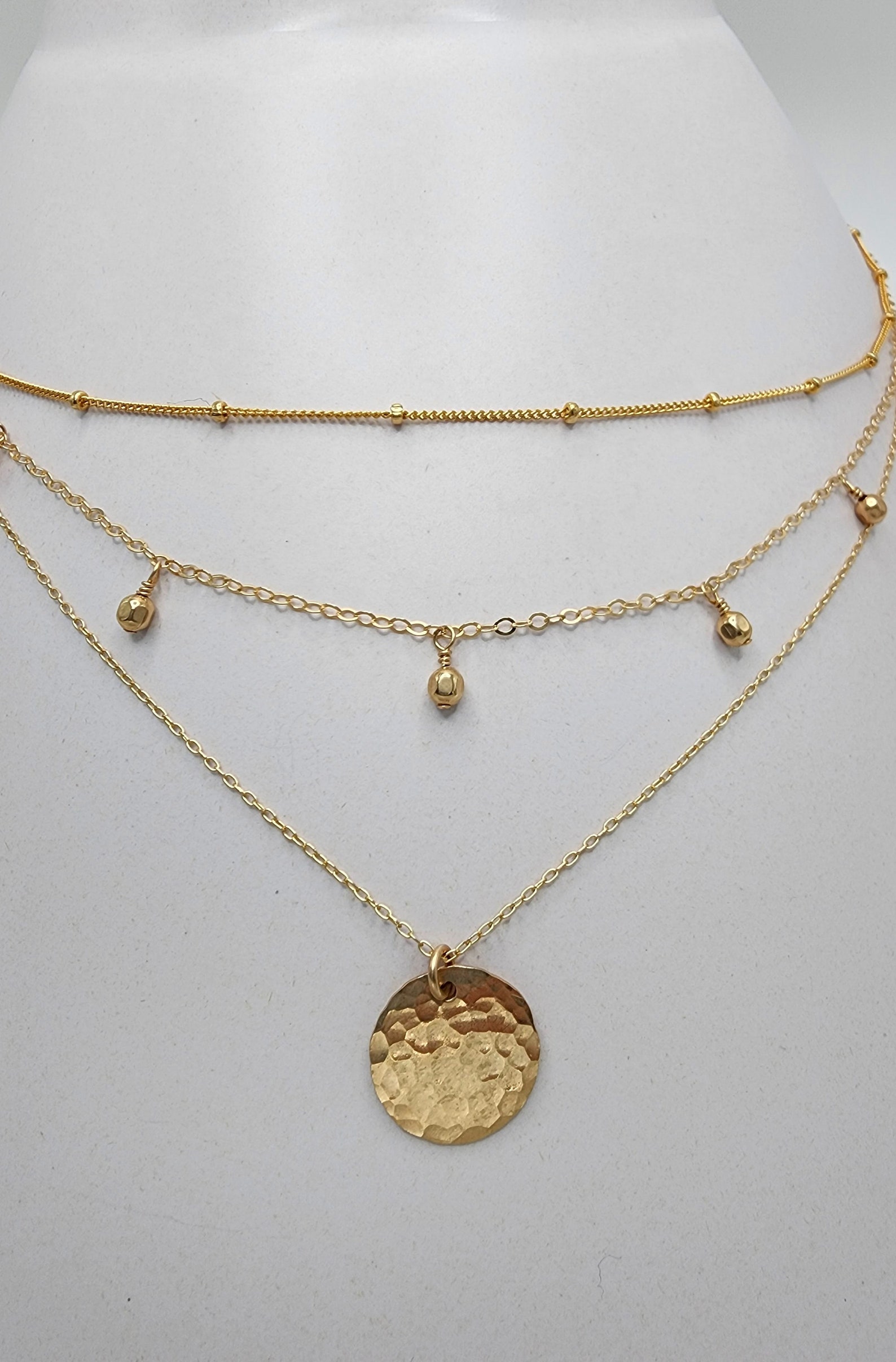 Dainty Layered Necklace Set, Set of 3, Gold, Silver, Three Necklaces ...