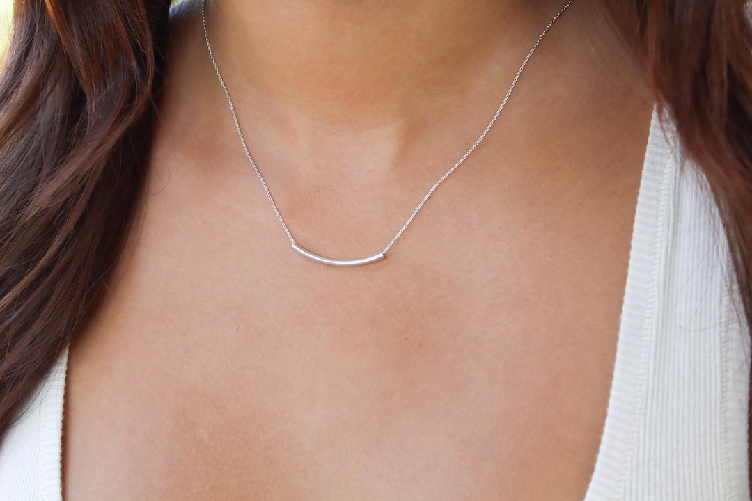Tube Necklace, 14k Gold Fill, Sterling Silver, Minimalist, Simple ...