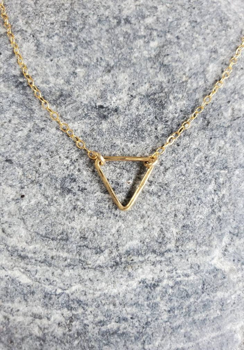 Dainty Silver Triangle Necklace Triangle Sterling Silver - Etsy