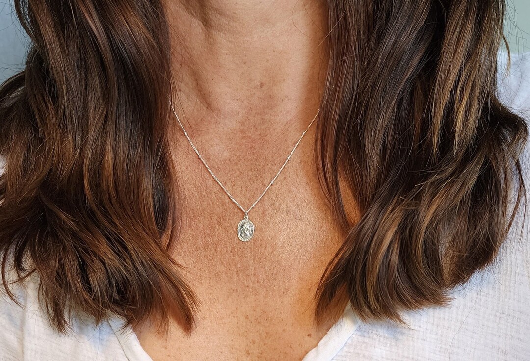 Tiny St Christopher Necklace, 14k Gold Fill, Sterling Silver, Dainty, St Christopher, Protection ...