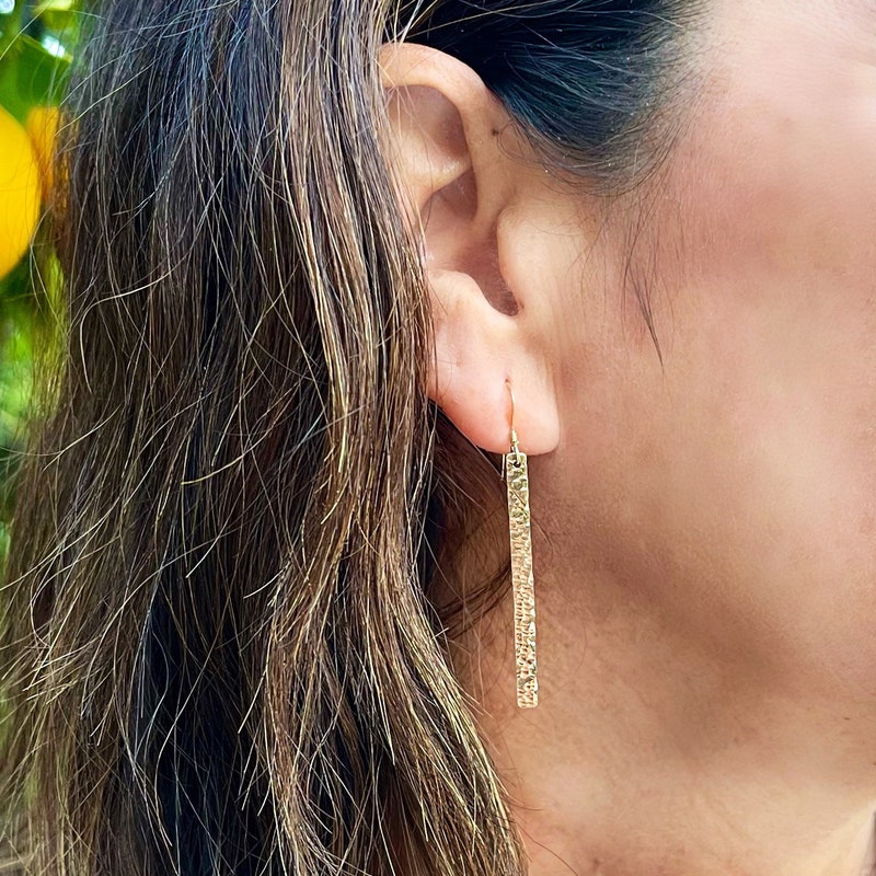Gold Bar Earrings - Etsy