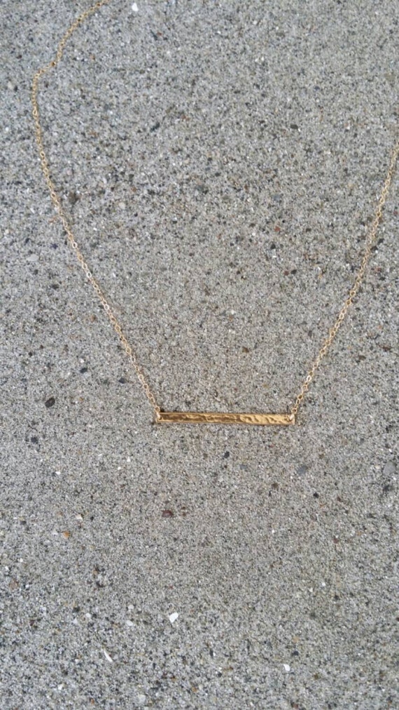 Medium Hammered Bar Horizontal Gold Bar 1.5 Inch Gold - Etsy