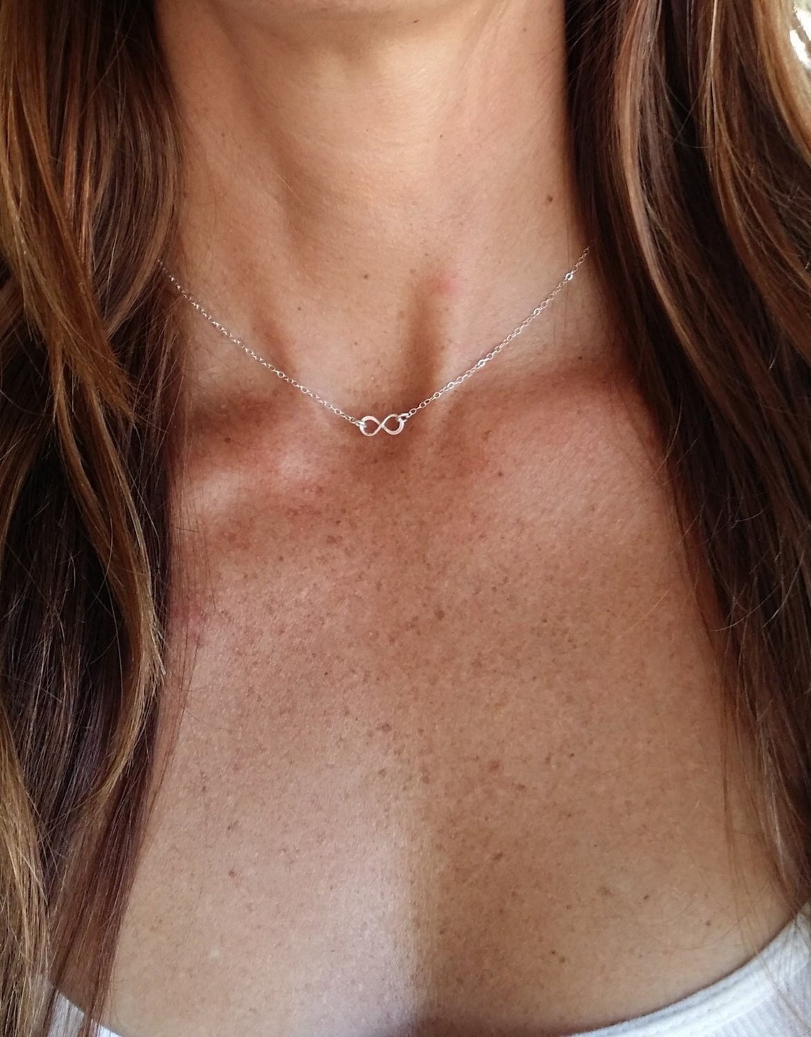 Tiny Infinity Necklace Sterling Silver Infinity Pendant - Etsy