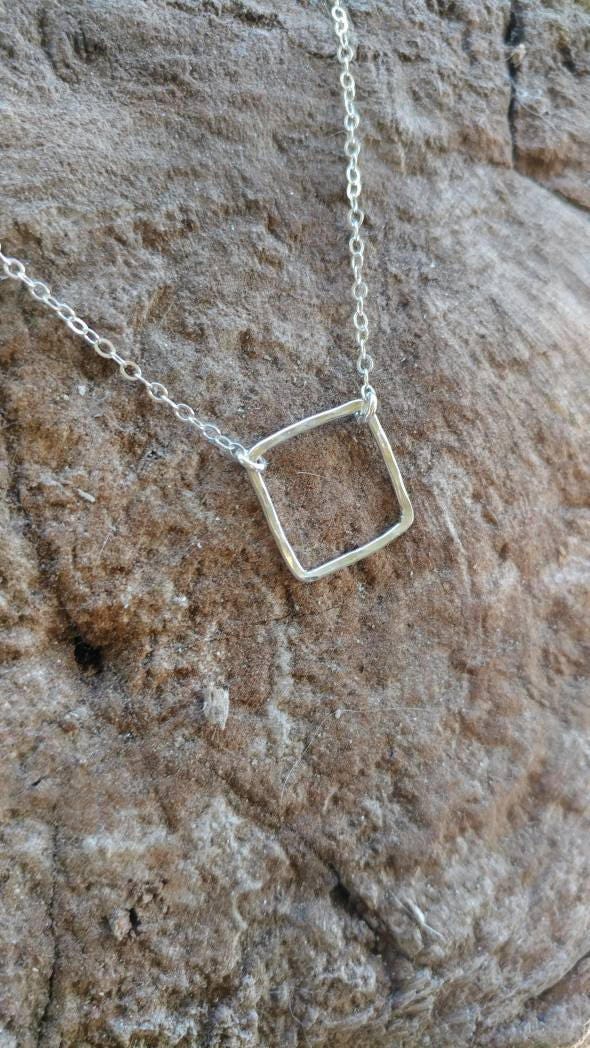 Square Necklace Layering Necklace Gold Fill Or Sterling | Etsy