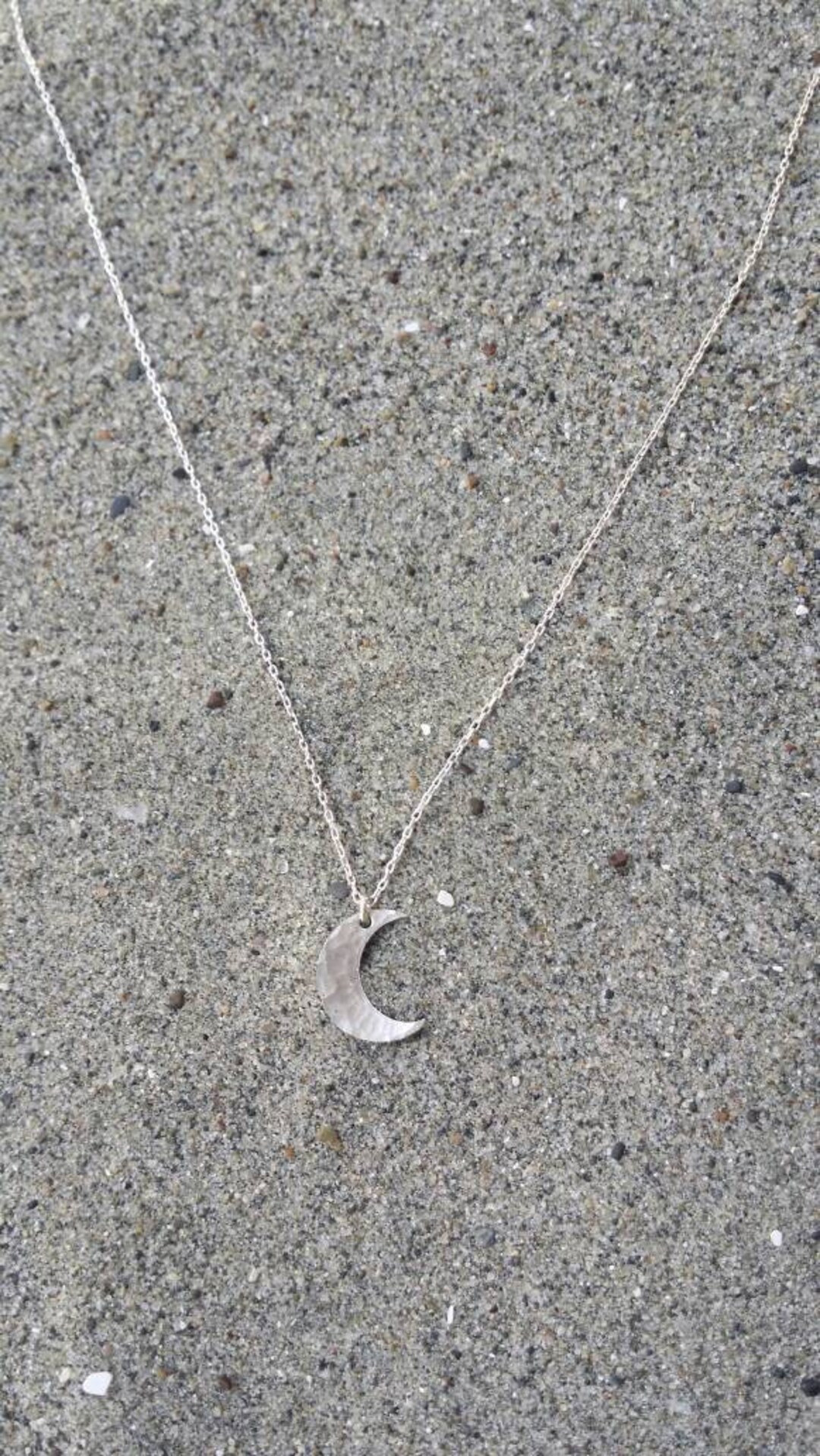 Small Sterling Silver Moon Necklace, Crescent Moon, Silver Necklace ...