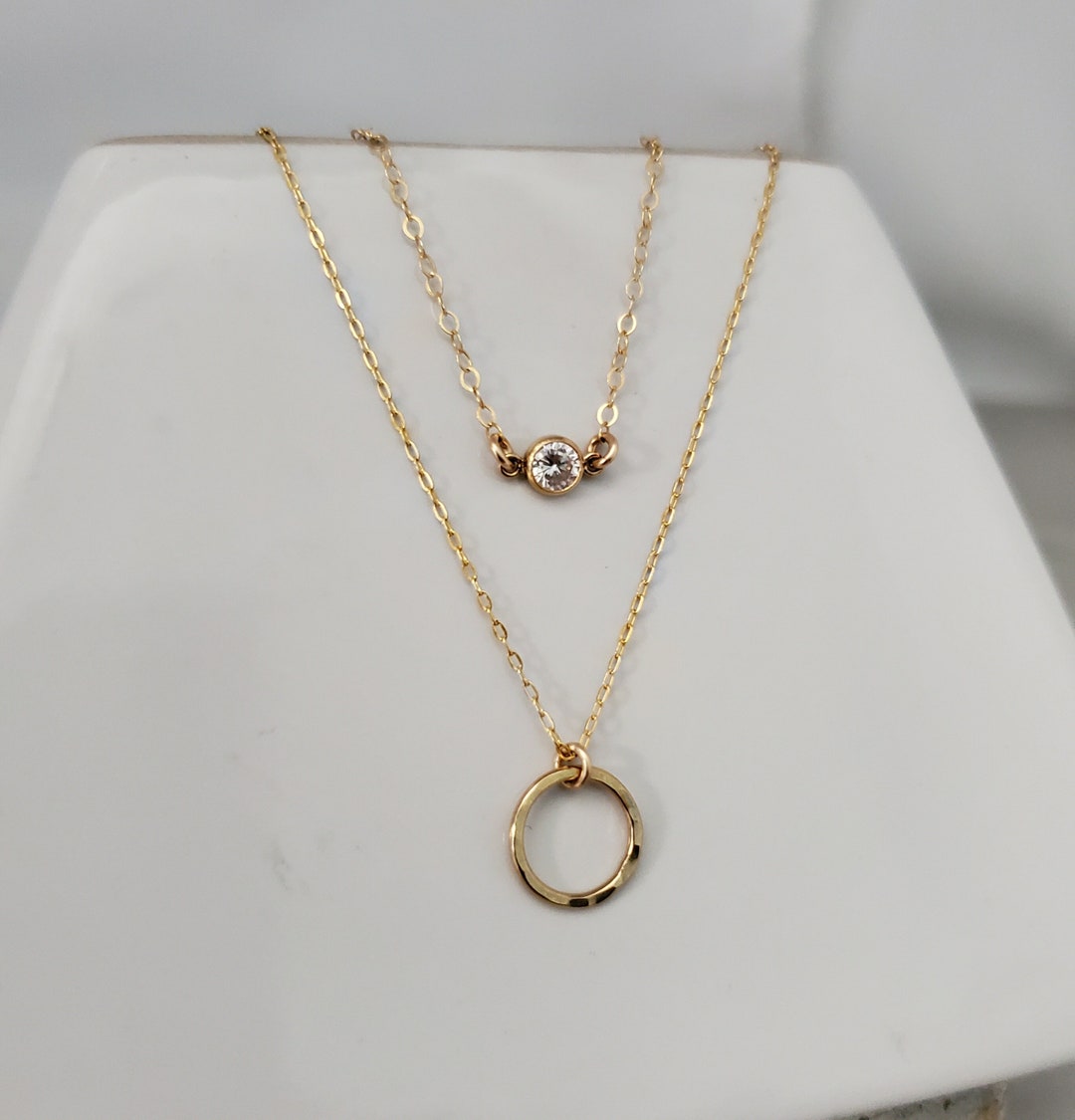 Double Necklace Set, Set of 2, Gold, Silver, Two Necklaces, Layering ...