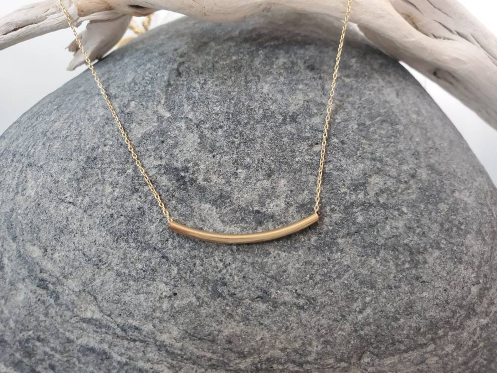 Tube Necklace 14k Gold Fill Sterling Silver Minimalist - Etsy