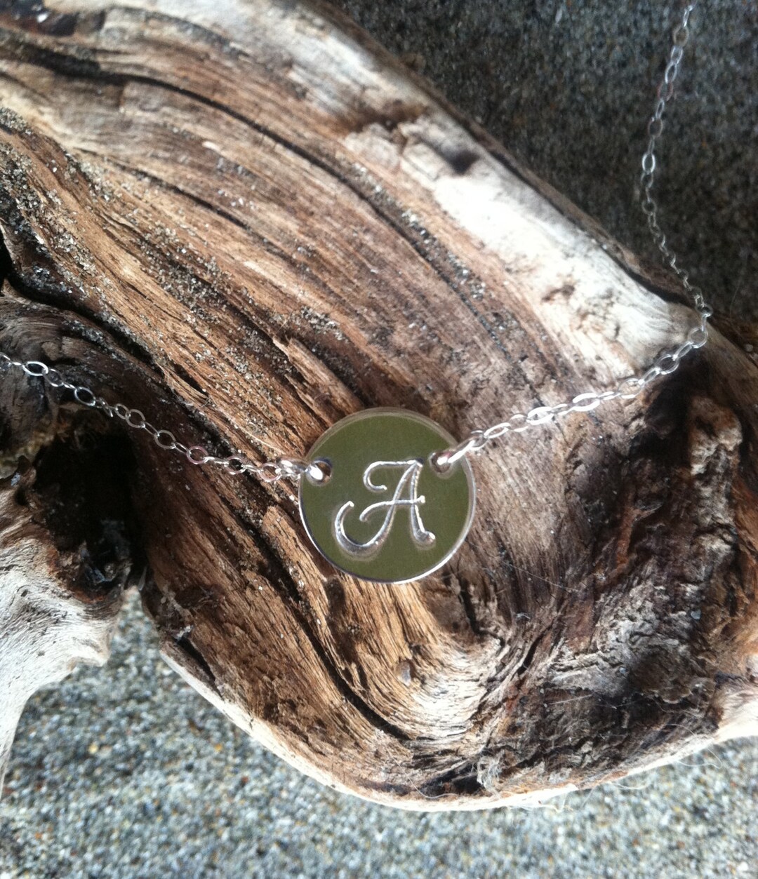 Silver Monogram Necklace, Initial Necklace, Sterling Silver - Etsy