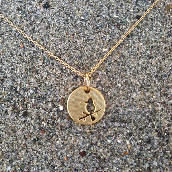 Gold Bird Pendant - Etsy