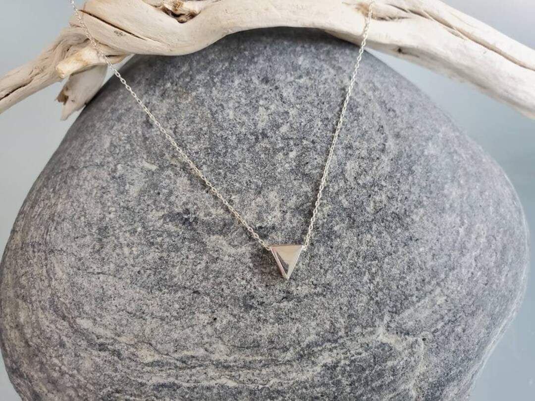 Silver Triangle Necklace, Sterling Silver, Silver Triangle, Silver ...