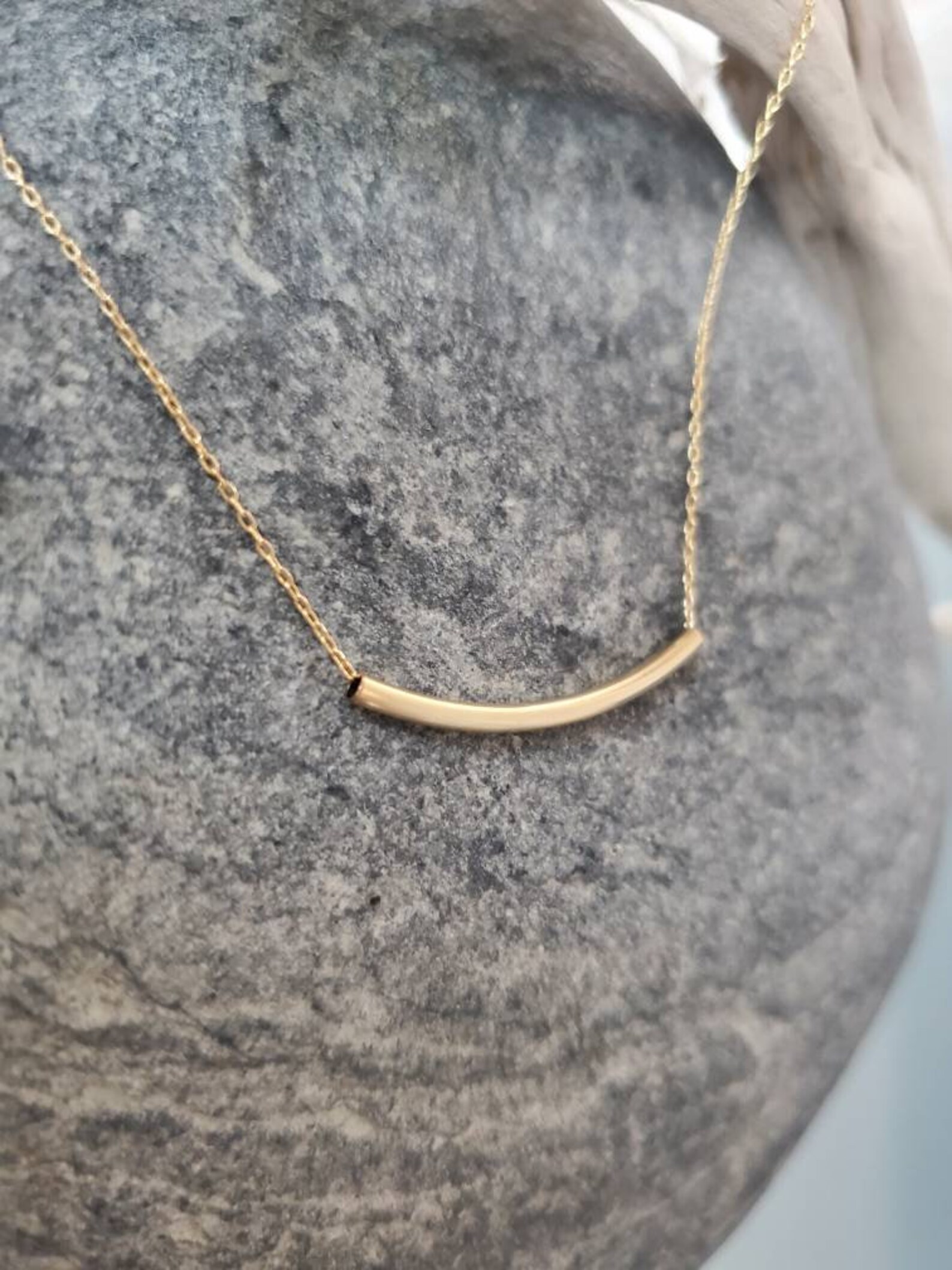 Tube Necklace 14k Gold Fill Sterling Silver Minimalist - Etsy