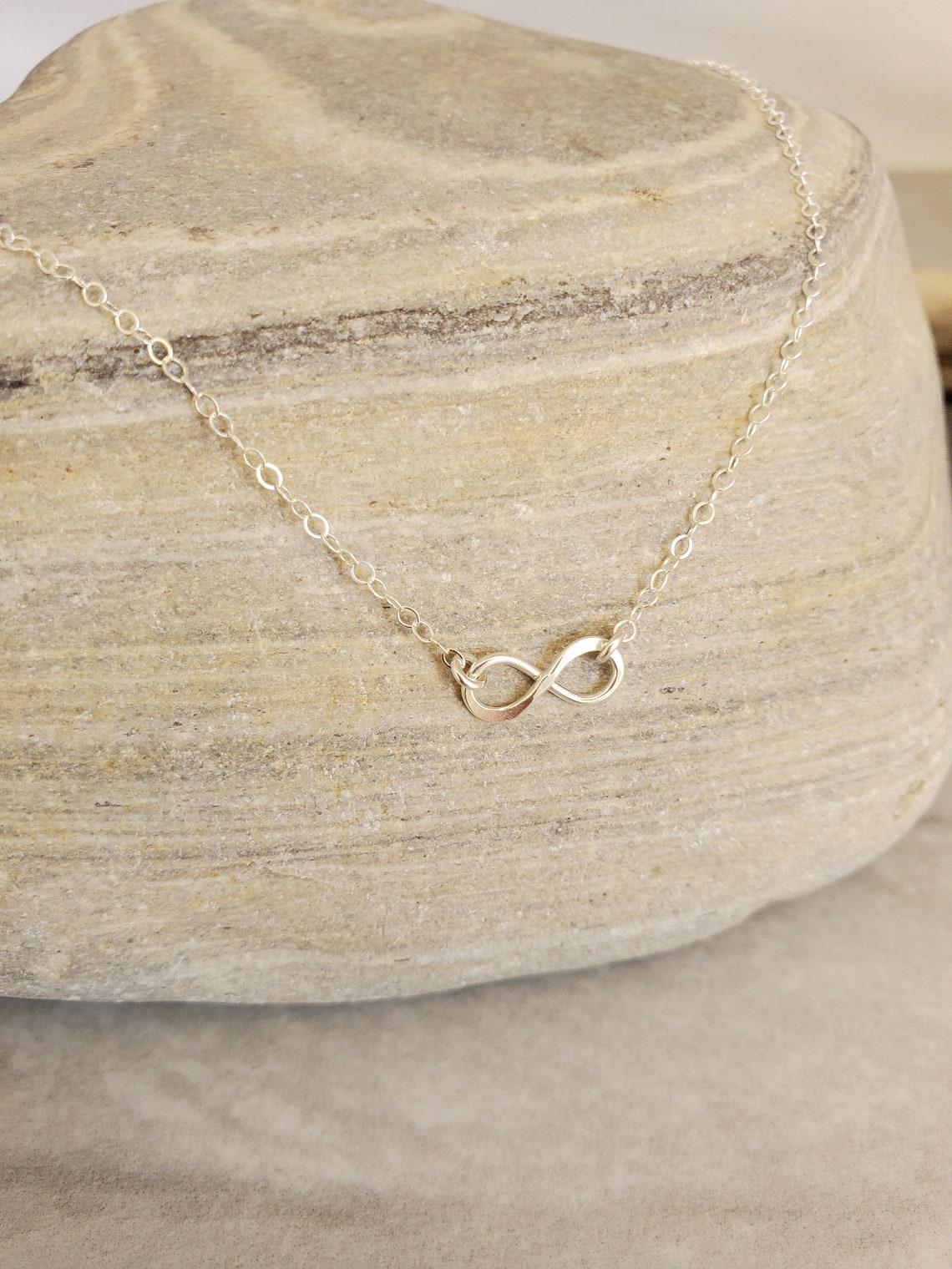 Tiny Infinity Necklace Sterling Silver Infinity Pendant - Etsy