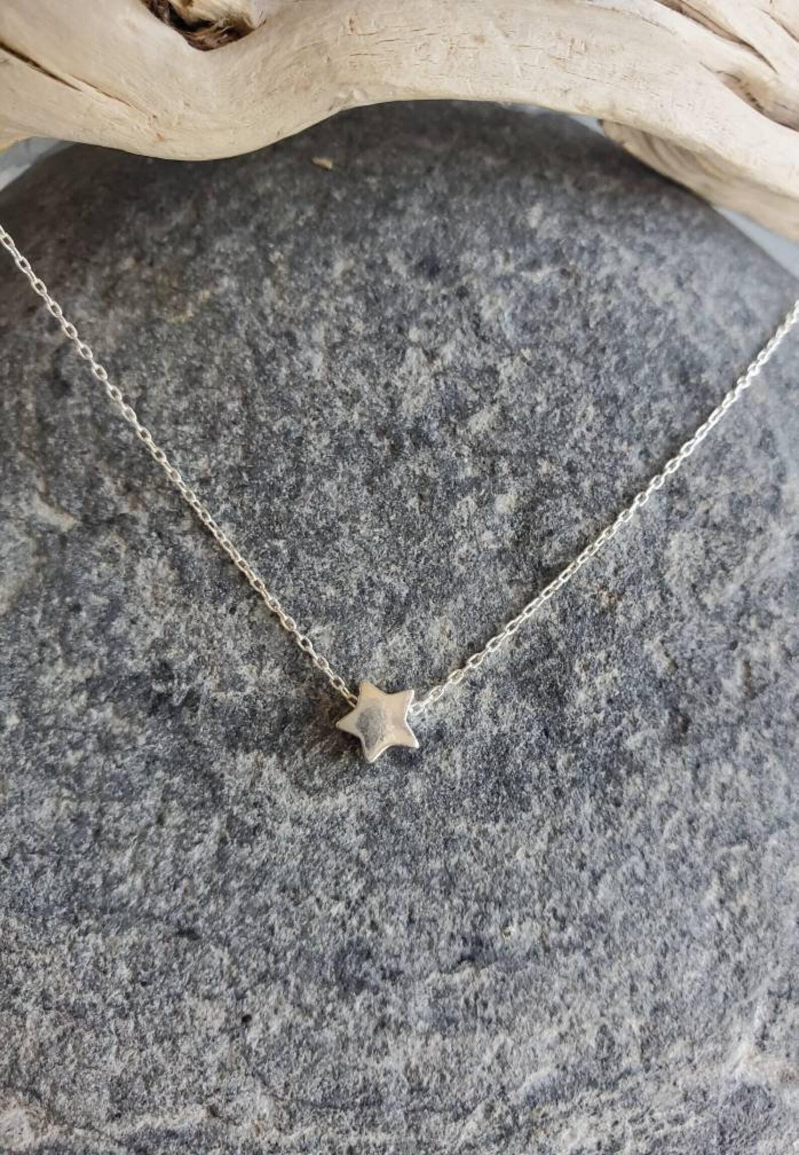 Tiny Sterling Silver Star Necklace Star Bead Tiny Star - Etsy